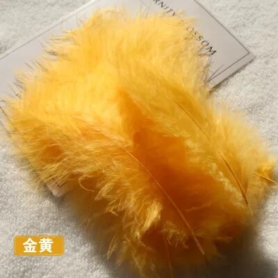 Пушистые перья индейки QIMONTON 50-400 шт Желтый, 100pcs 9-14cm, HJM golden yellow