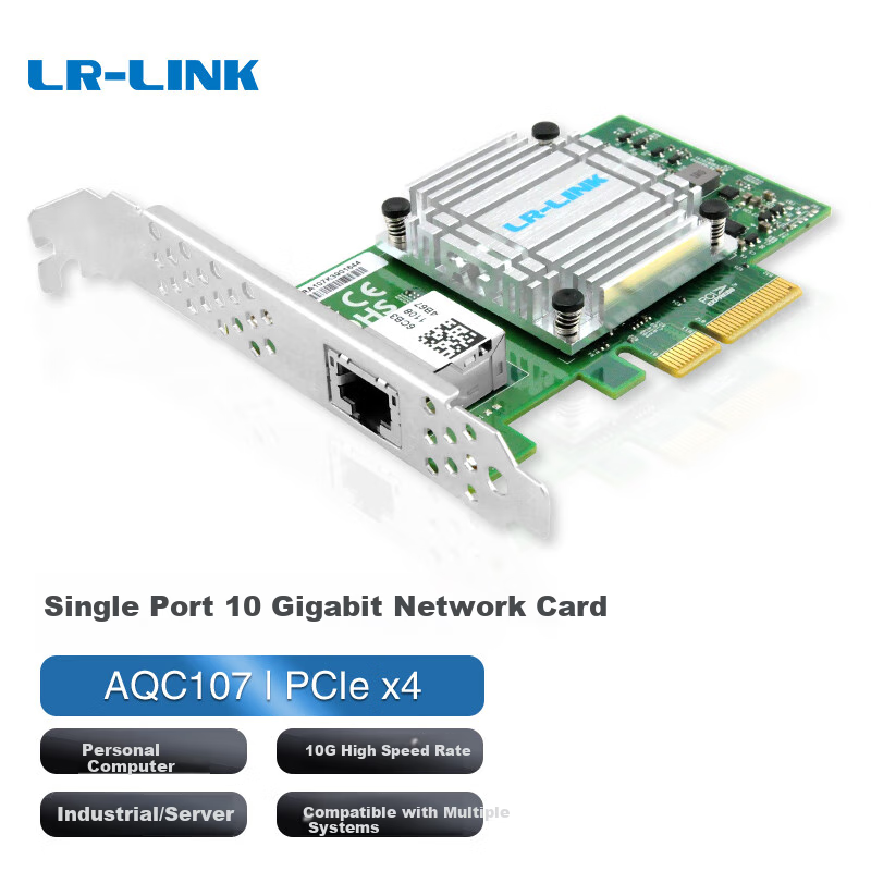 LR-LINK LREC6880BT 10G однопортовая PCIe4 сетевая карта для серверов с чипом AQC107 для корпоративных решений