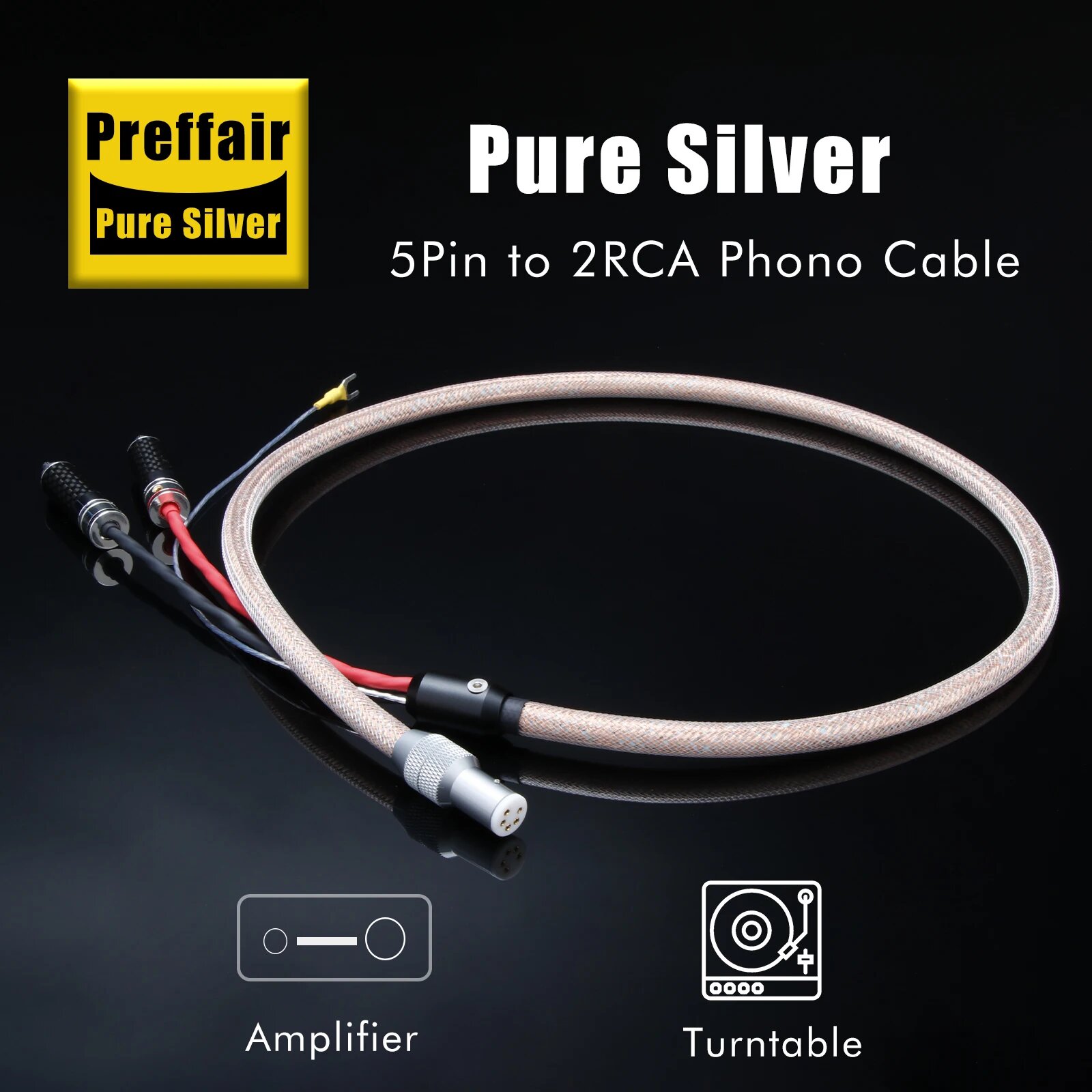 Аудиокабель Preffair X457 5-pin DIN - 2RCA, 1m