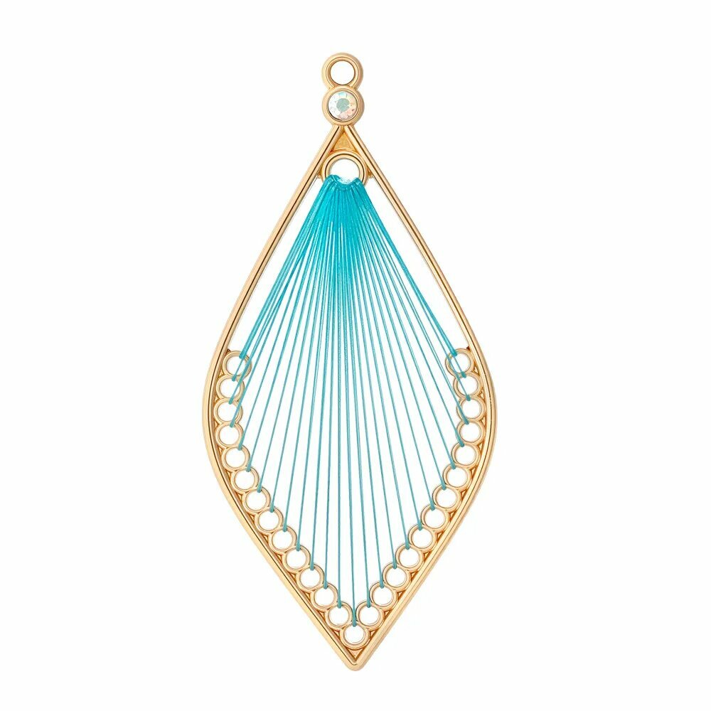 Подвеска BeDif тканая нить, Golden Turquoise