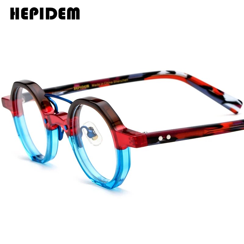 HEPIDEM Оправа для очков, круглые, 9244 Blue Red