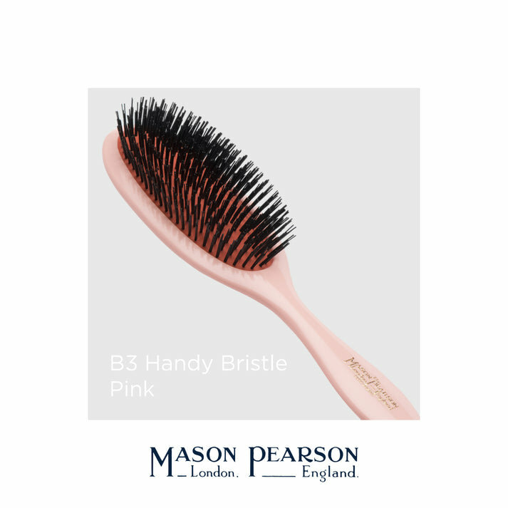 Средняя расческа Mason Pearson B3 "HANDY BRISTLE" - с щетиной из натурального кабана, цвет розовый