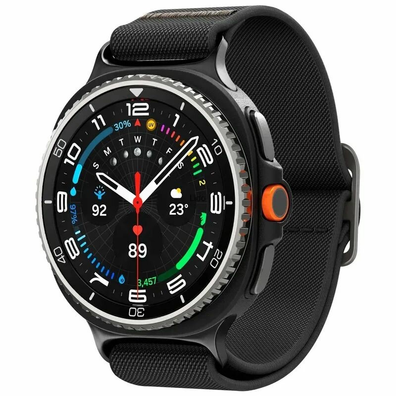 Ремешок на Galaxy Watch 8 (46/44/40 mm) (AMP10117) Lite Fit Band / Спиген Ремешок для Галакси Вотч 8 Черный