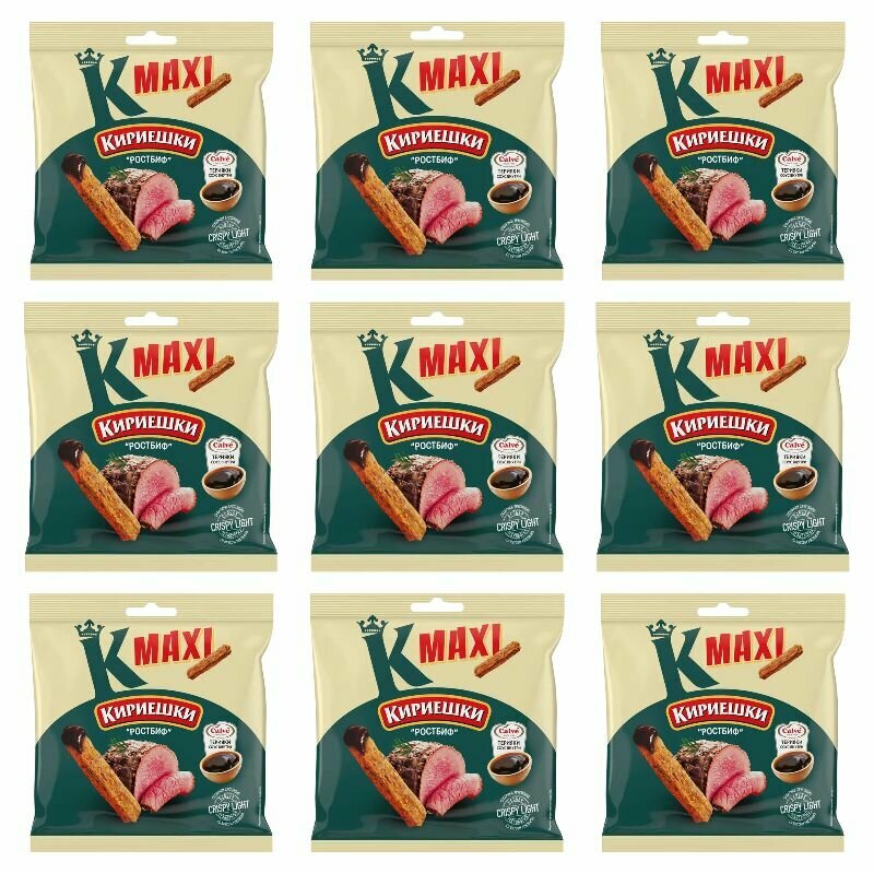 Кириешки Maxi Сухарики ростбиф с соусом терияки, 75 г, 9 штук