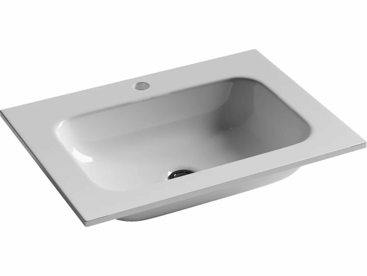 Мебельная раковина Ceramicanova Grace CN7011 60, фаянс, белый, 61×45.7×13.7 см