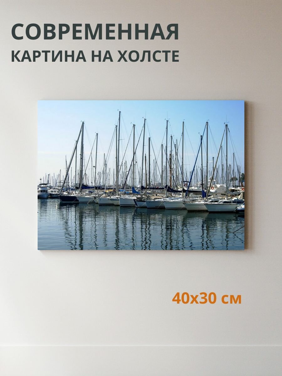 Картина на холсте Парусники на воде 40x30 см