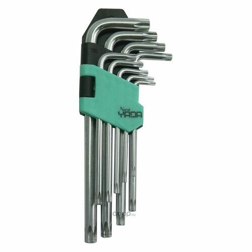 Набор Г-образных ключей TORX 9 пр. T10, T15, T20, T25, T27, T30, T40, T45, T50 ТМ Nord YADA Nord YADA 907658