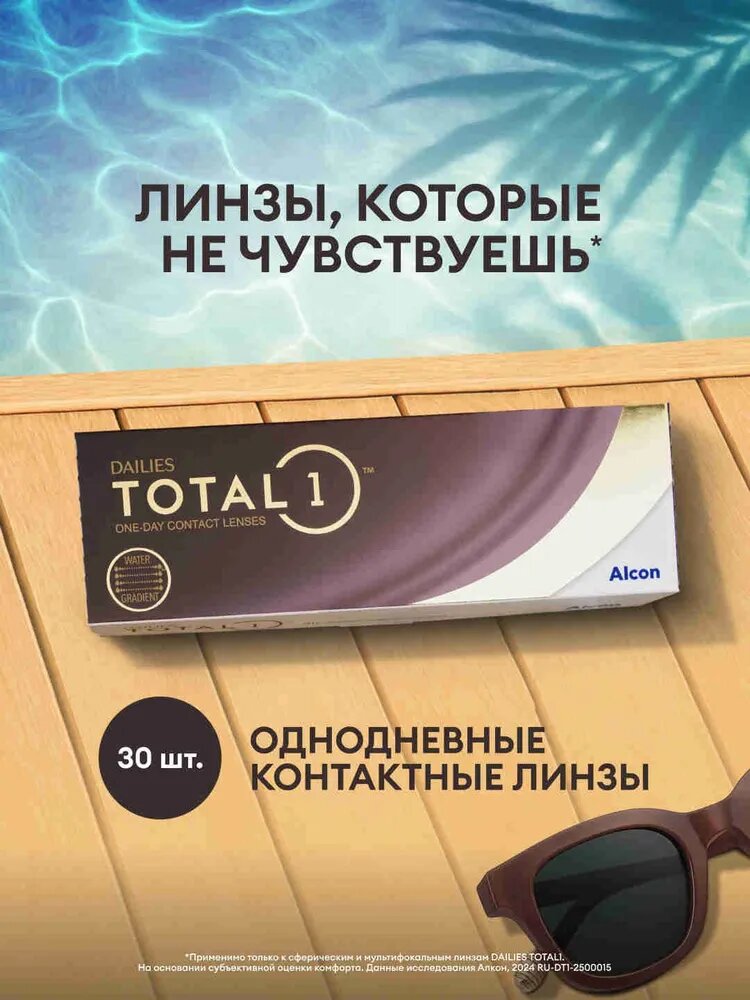 Alcon DAILIES TOTAL1 контактные линзы 30 шт. / -4.25 / 8.5 / 1 день, однодневные