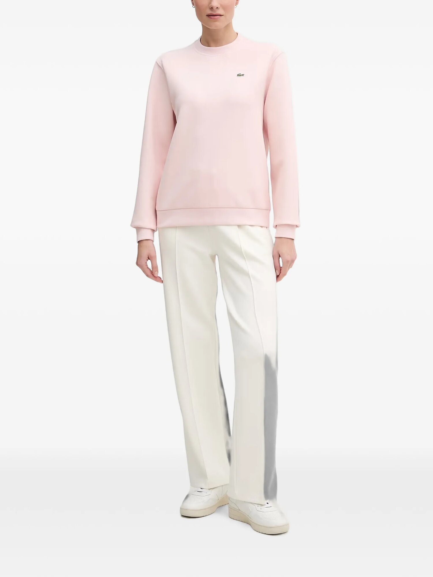 Свитер LACOSTE Logo-patch ribbed-trim sweater, размер 32 EU, , розовый — фото 1