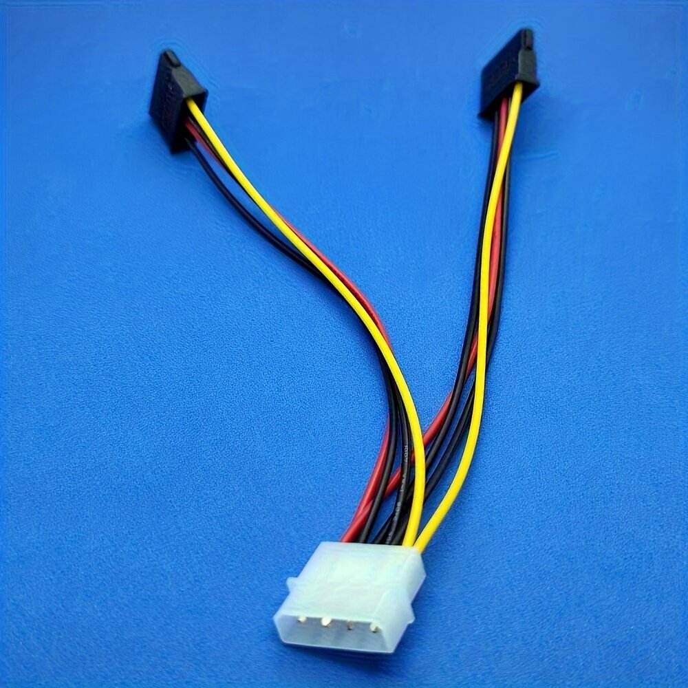 Кабель-адаптер питания SATA двойной, 4-pin Molex (папа) на 2 x 15-pin SATA (мама), 20 см