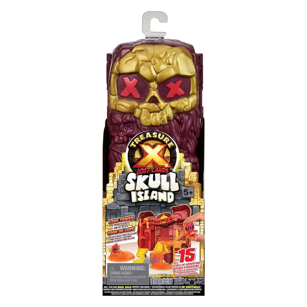 Treasure X Lost Lands Skull Island Swamp Lava Frost Tower Playset, 15 уровней приключений. Выбрался из ловушки и нашел 2 миниатюрных подвижных куклы фигурные игрушки