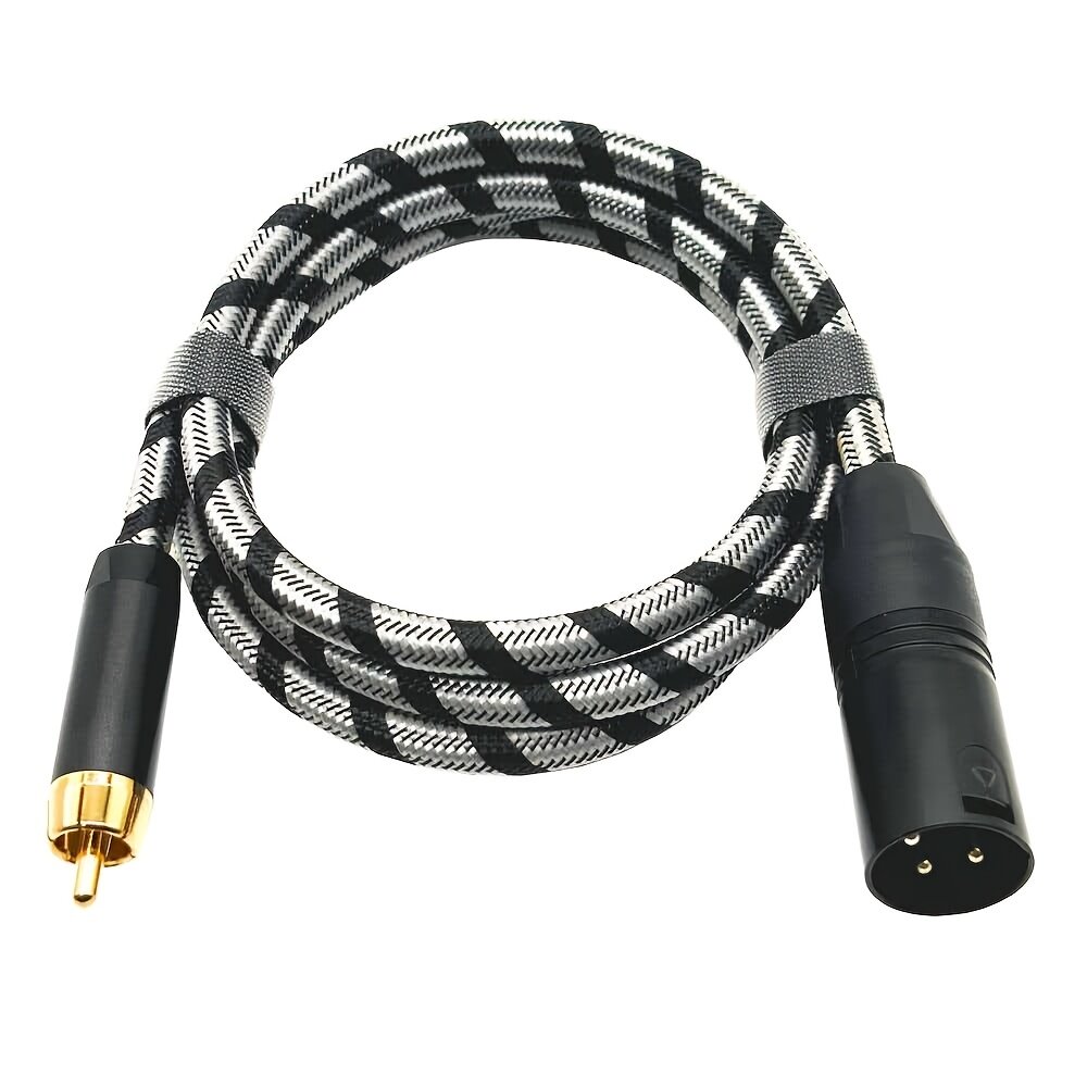 Прочный коаксиальный аудиокабель RCA-XLR, серо-белый, 23.62 дюйма