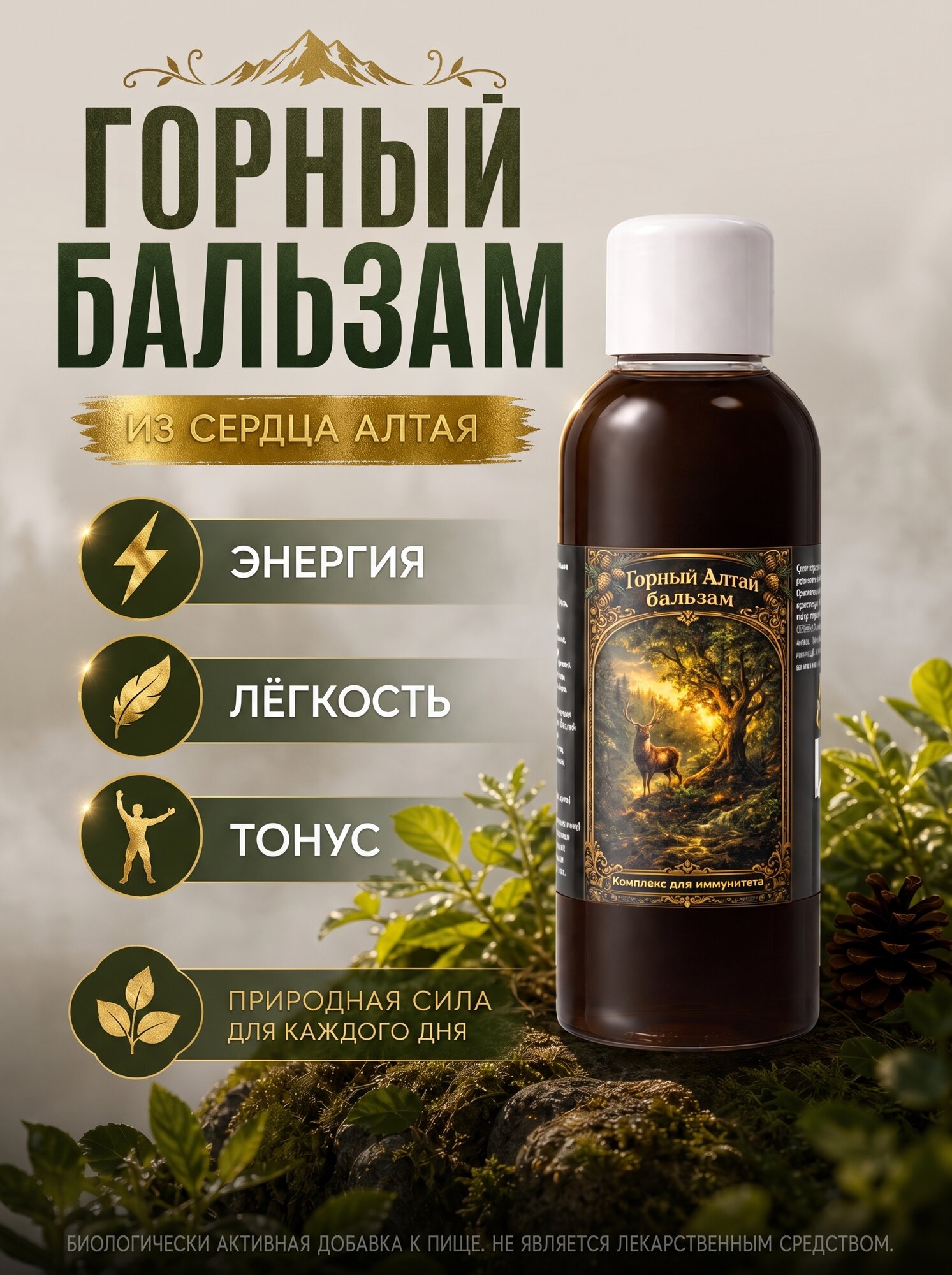 БАД для поддержки иммунитета Горный Алтай Бальзам, флакон, 100 мл