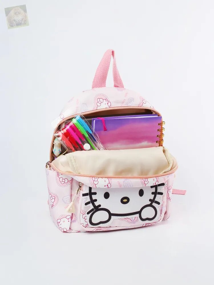 Рюкзак для девочки, рюкзак дошкольный Hello Kitty, розовый, 28x23x10 см — фото 1