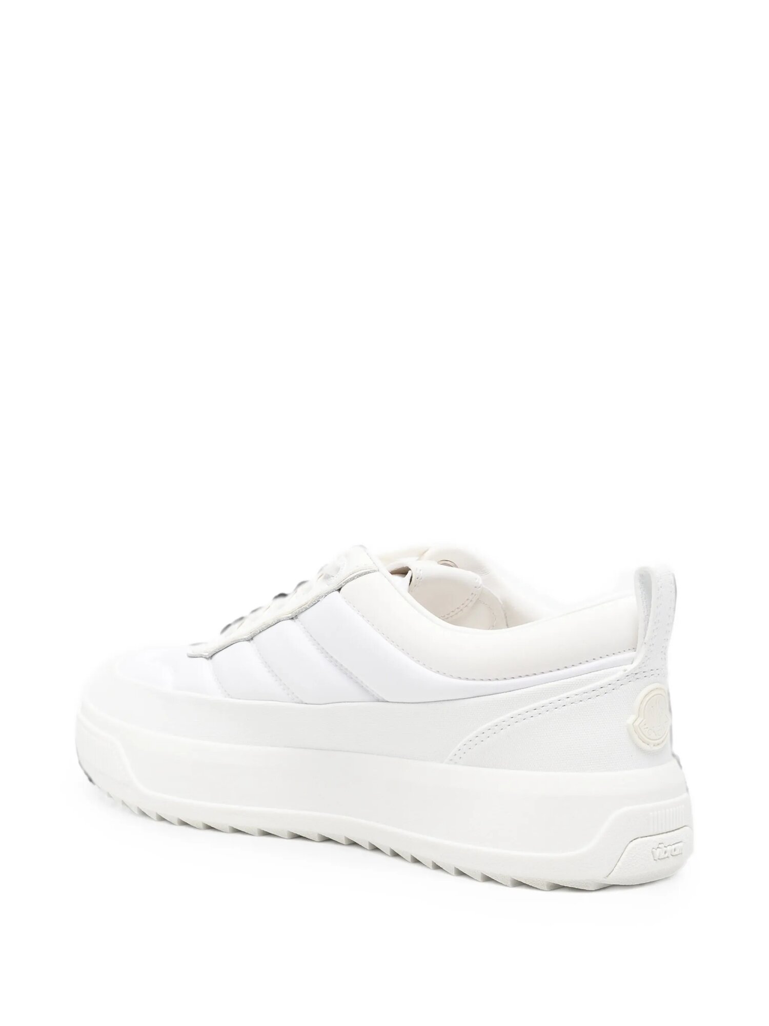 Кроссовки Moncler Logo-embossed ridged-sole sneakers, размер 40, бежевый/белый — фото 1