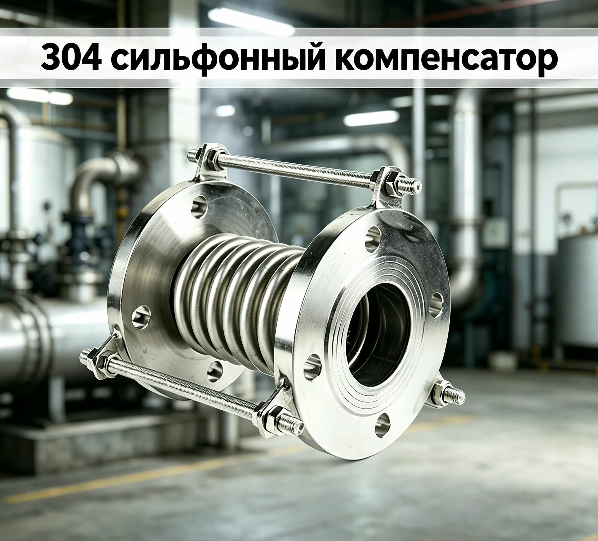 Сильфонный компенсатор из нержавеющей стали 304 фланцевый для паропровода DN32-DN200
