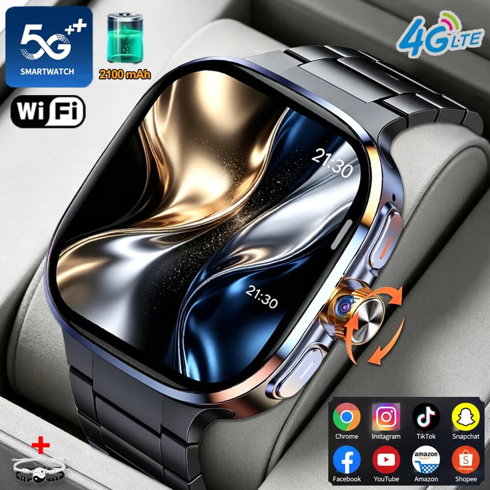 Smartwatch Android 10, 8+128 ГБ, Белый, Mesh belt gold — фото 1