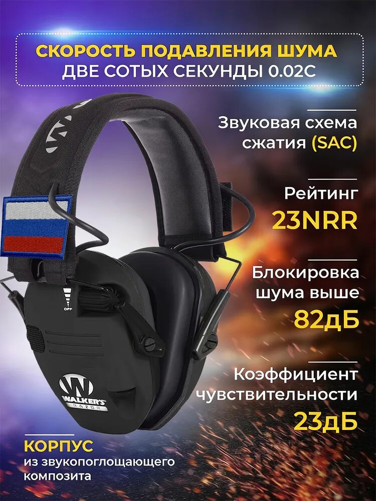 Электронная защита ушей PROHEAR для стрельбы с 4-кратным усилением звука, защитные наушники для стрельбы в тире, наушники с шумоподавлением NRR 23 дБ для охоты