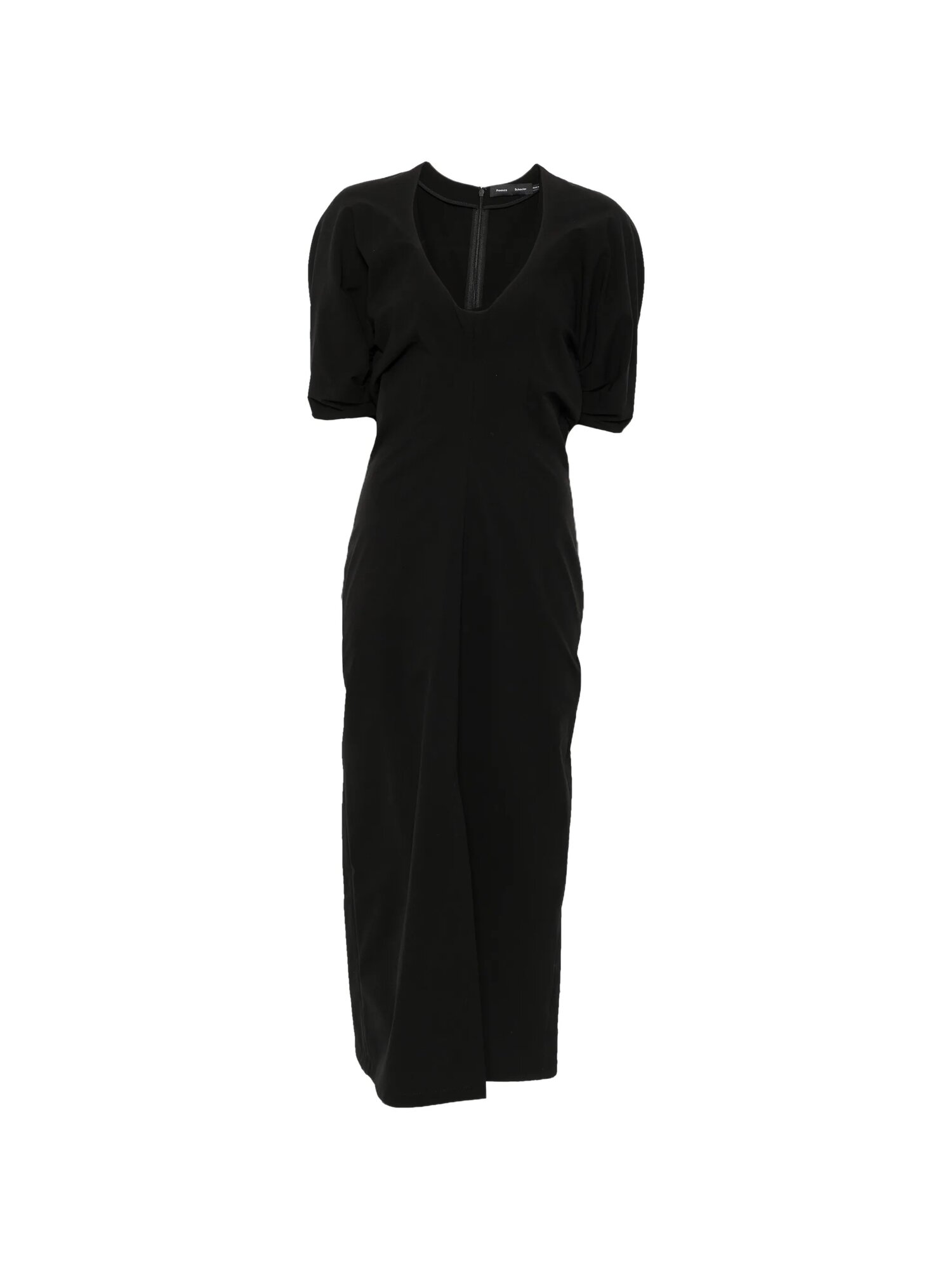 Платье Scoop-neck puff-sleeve midi dress