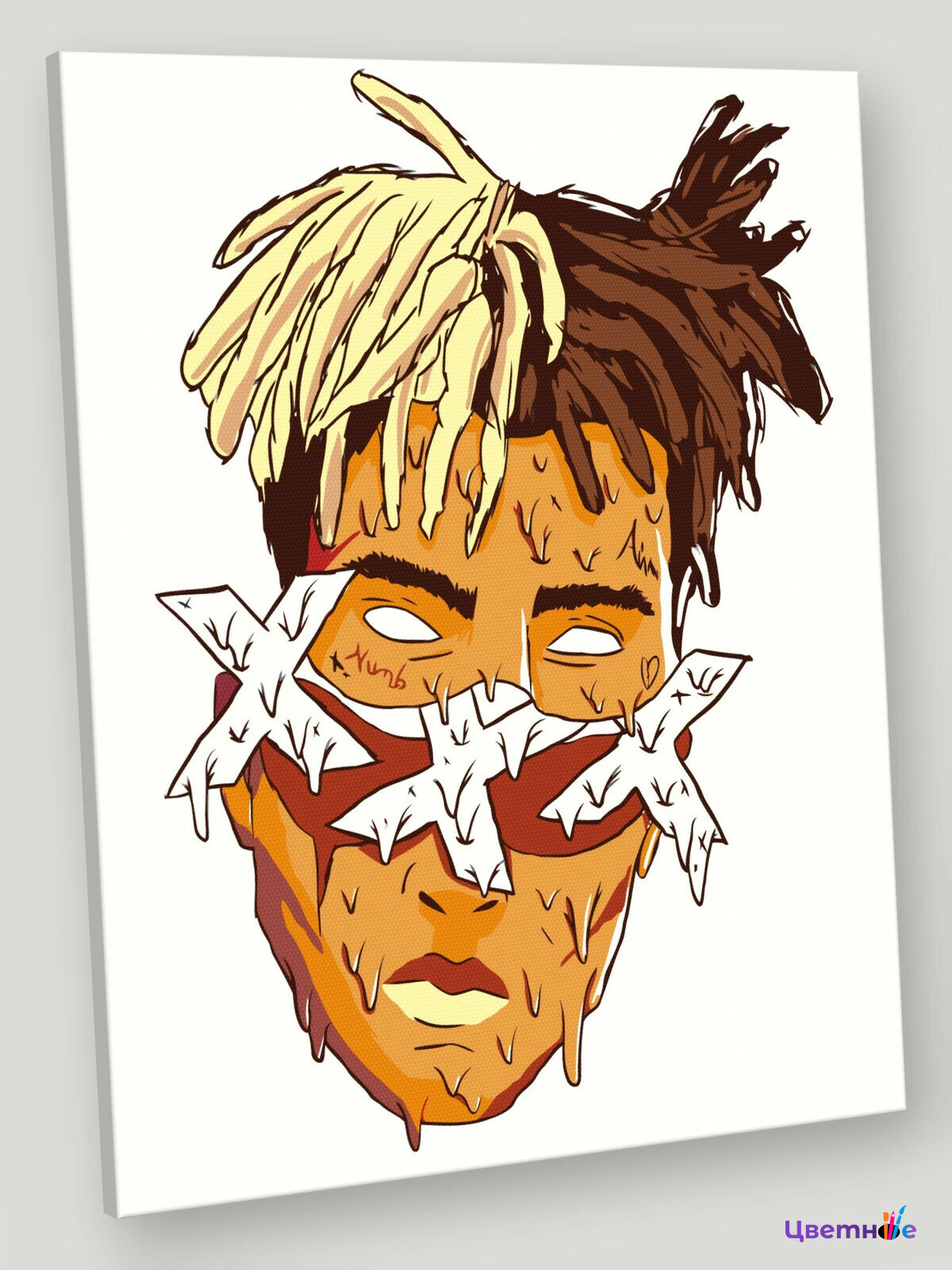 Картина по номерам на холсте с подрамником "XXXTENTACION 9", Раскраска 40x50 см, Музыканты Мужчины Знаменитости