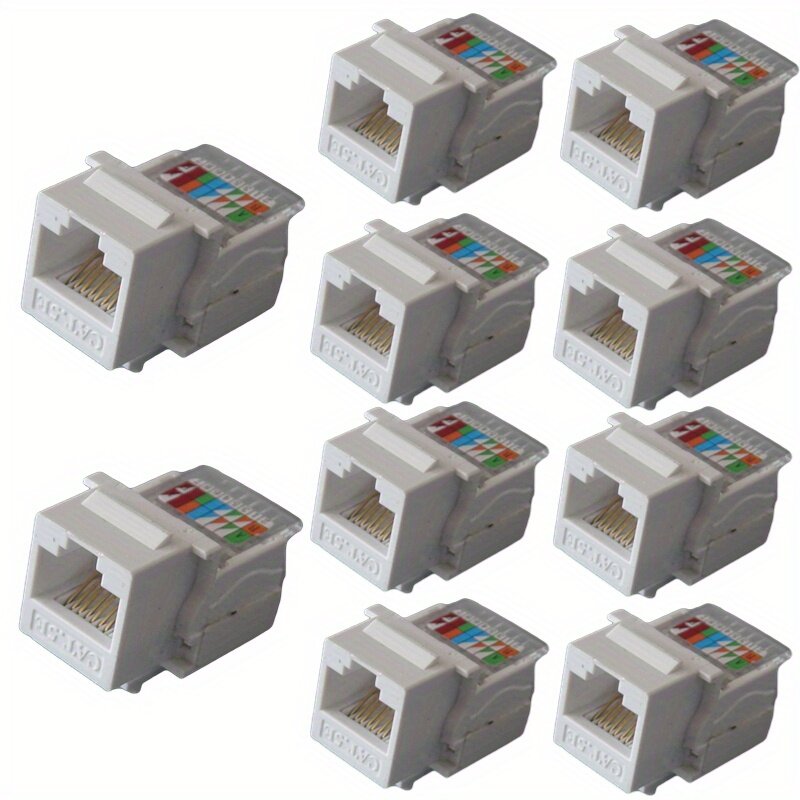 Набор компьютерных сетевых адаптеров CAT.5E RJ45 без инструмента, 10 шт, белый