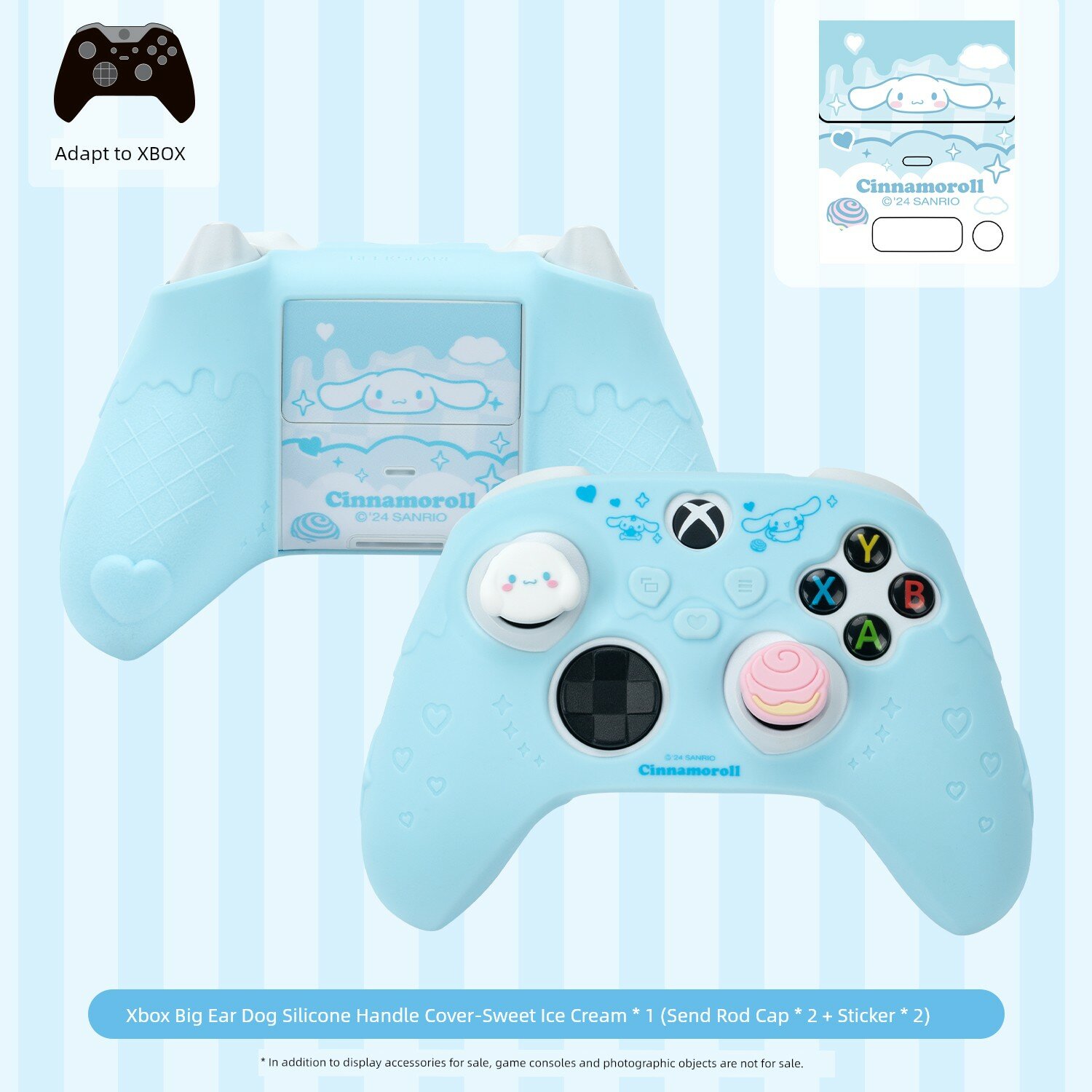 Силиконовый чехол для контроллера Xbox с дизайном Pochacco, включает 2 накладки на джойстик и 2 наклейки (совместим с