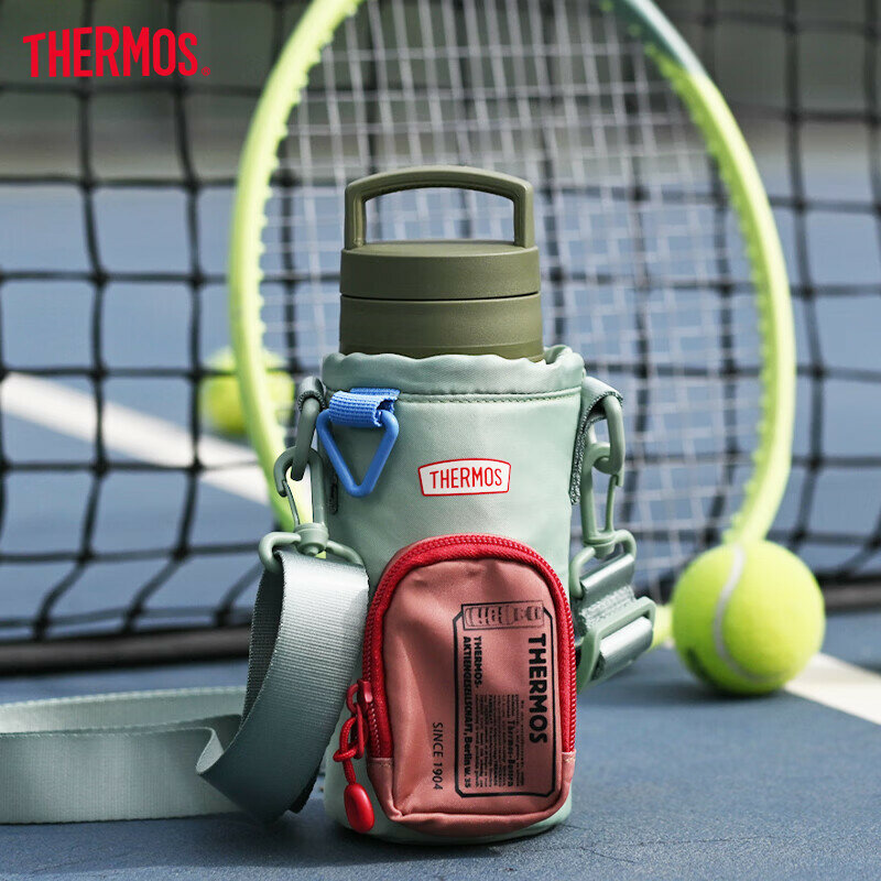 THERMOS Ретро кроссбоди детская сумка для бутылки воды 1000 мл, удобная, камуфляжный Емкость：Сумка для бутылки 1000 мл