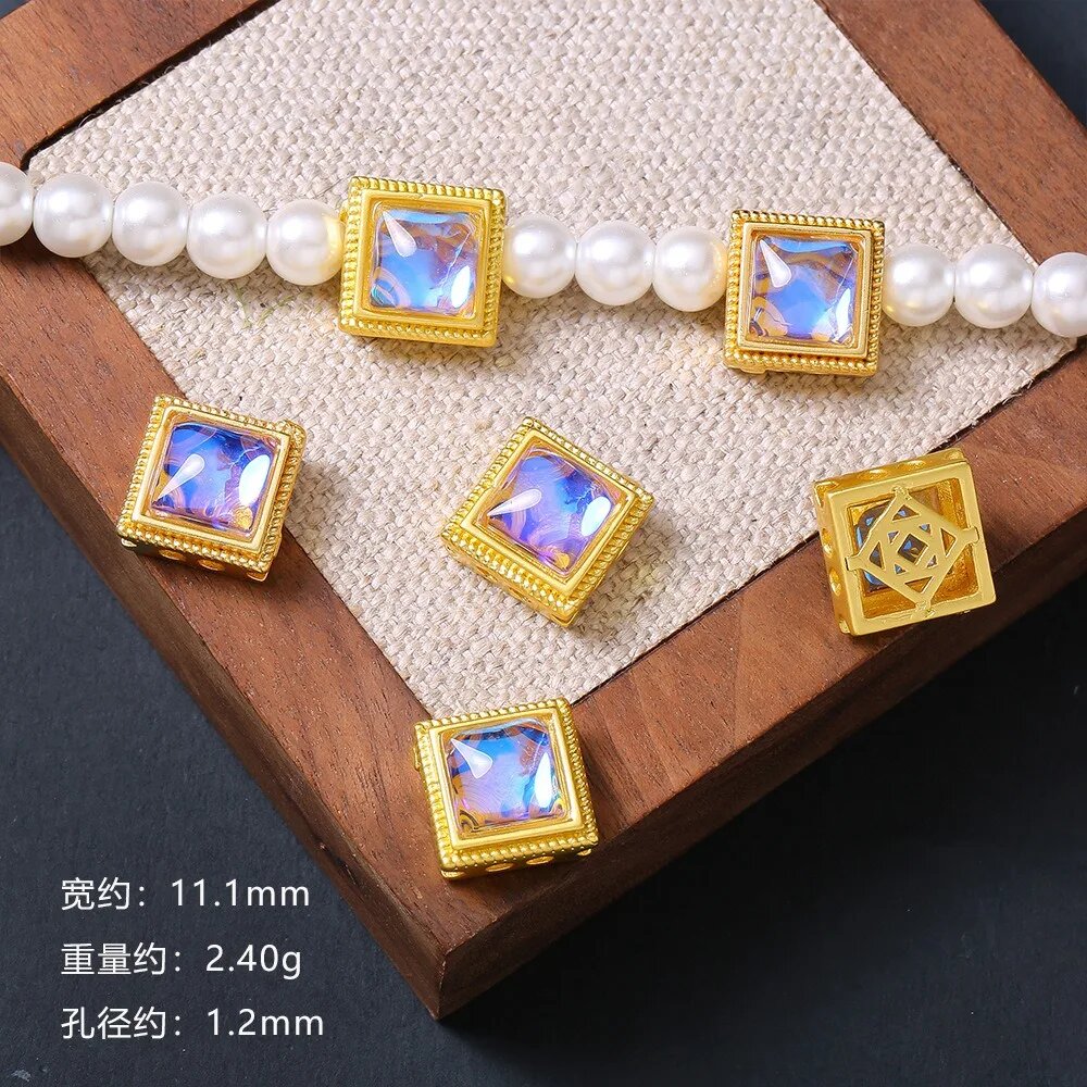 LIJIEMEI Бусины-разделители с инкрустацией лунным камнем MLE-TP6998-3
