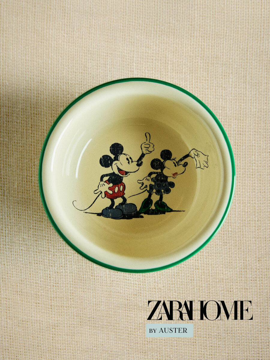 ZARA HOME Тарелка глубокая "MICKEY & MINNIE DISNEY" 13 см 1 шт кремовый