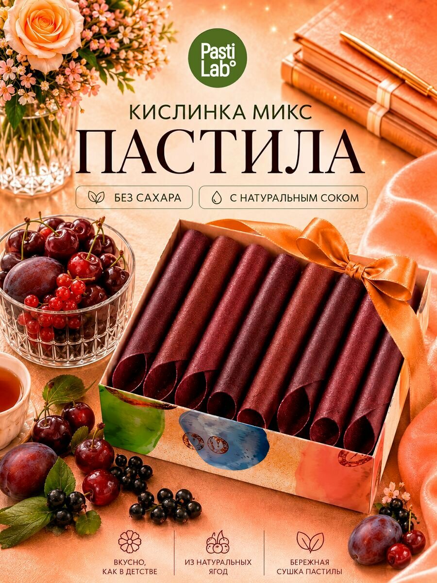 Пастила фруктовая "С кислинкой" без сахара кислая пастила