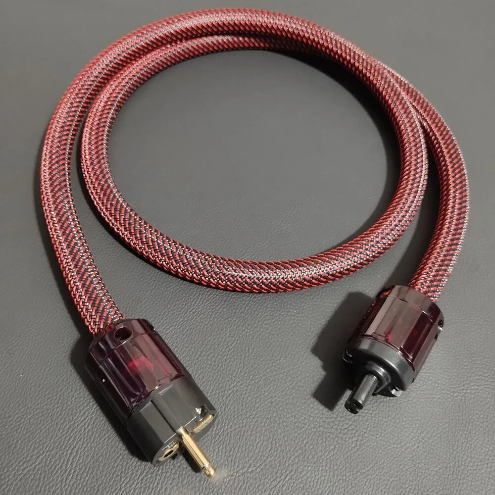 Furutech Сетевой кабель питания, 0.75 м, коралловый, IEC C13, IEC C13