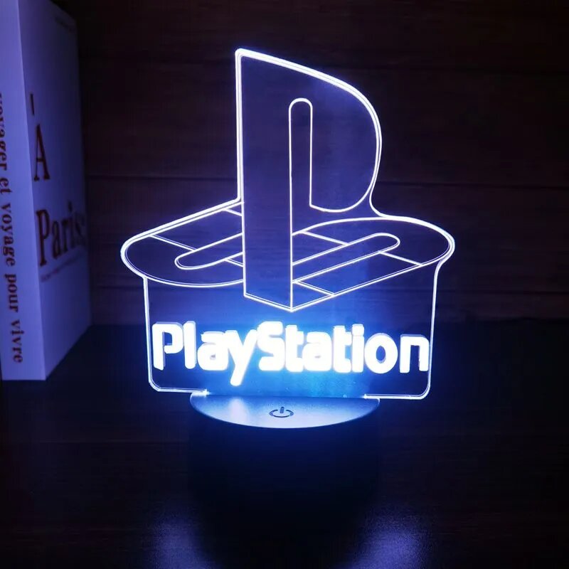 3D лампа в виде игрового контроллера, светильник для гейминга с объемным эффектом, ночник для игровой комнаты