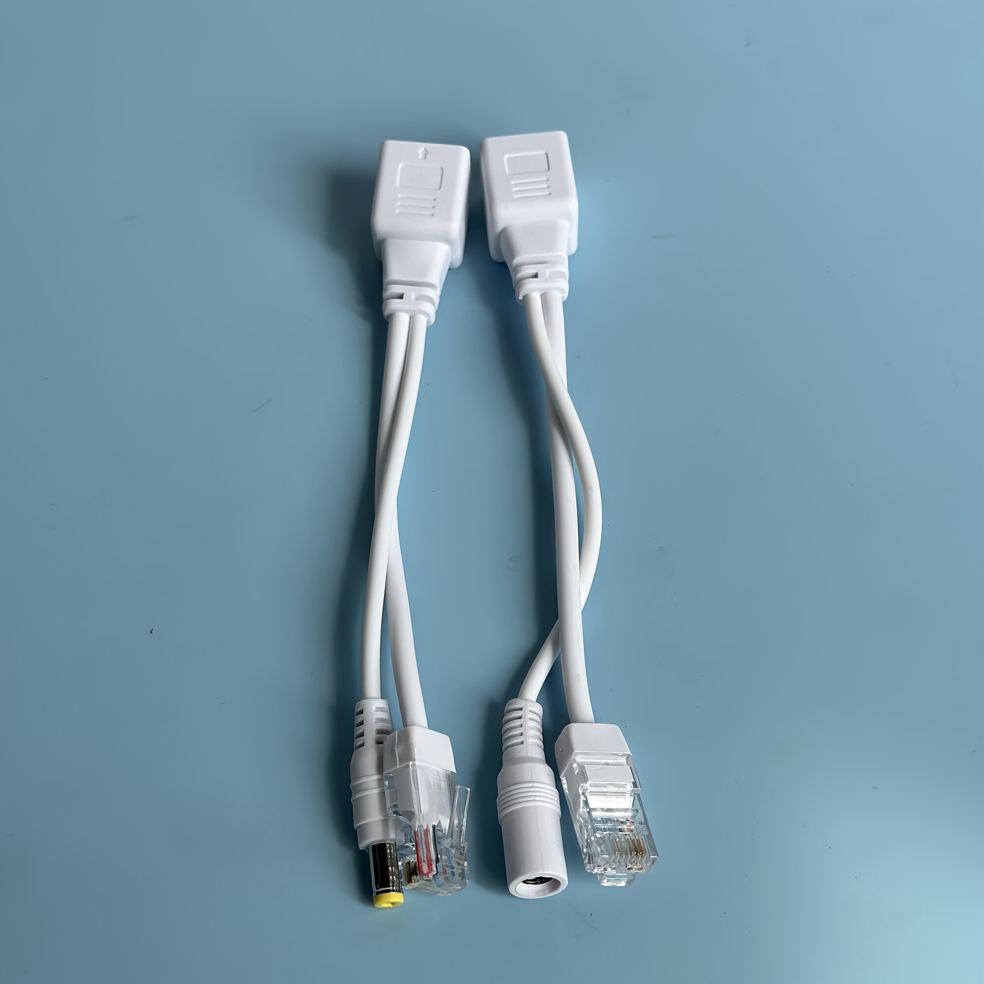 Кабель-адаптер POE с сплиттером и инжектором, пассивный Ethernet адаптер DC12V, 1 пара (белый), RJ45 для камер и точек доступа