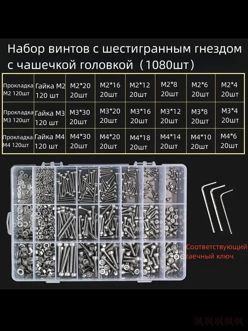 Набор винтов и гаек из нержавеющей стали