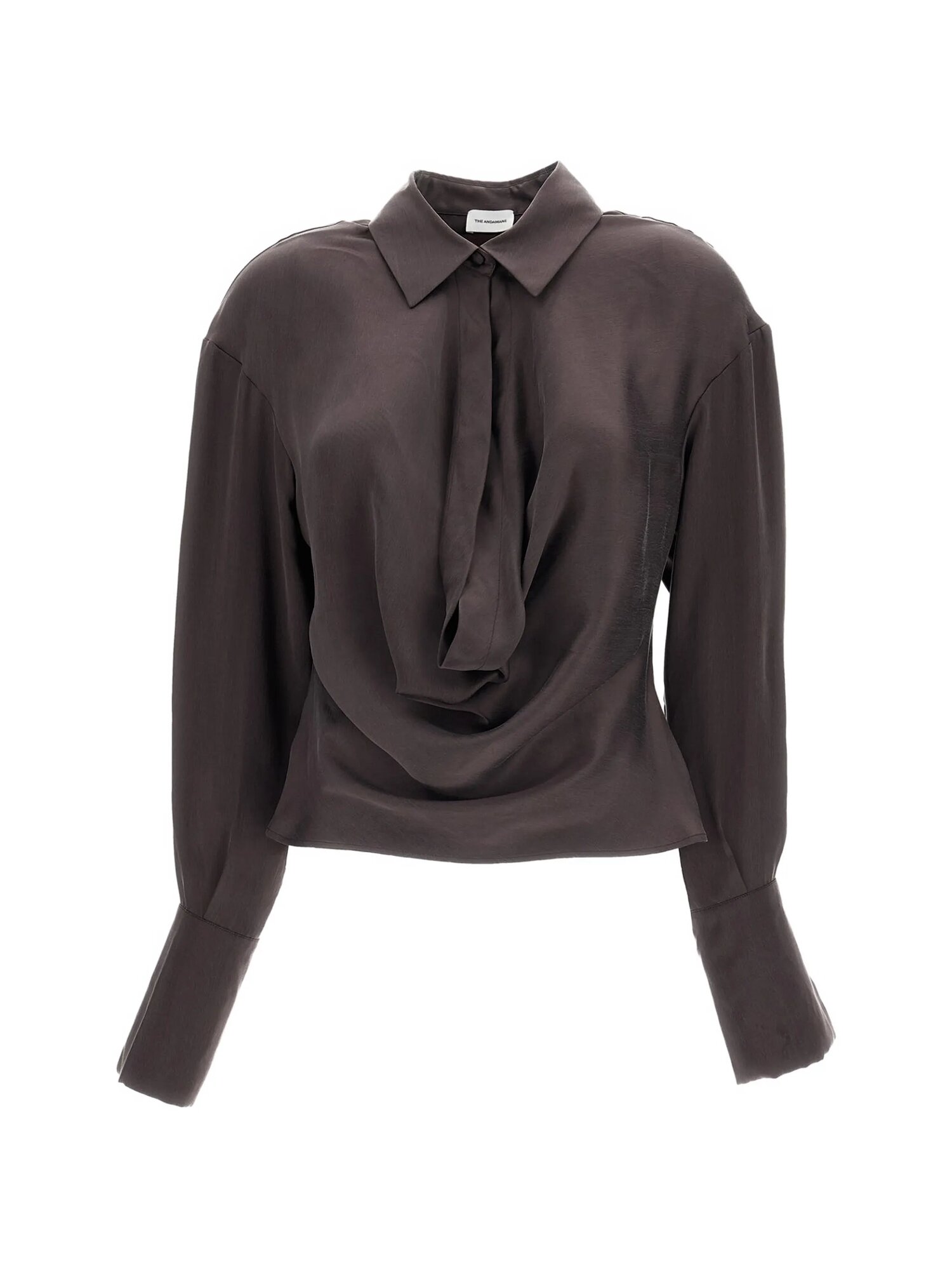 Блуза Lilia draped-neck long-sleeve blouse