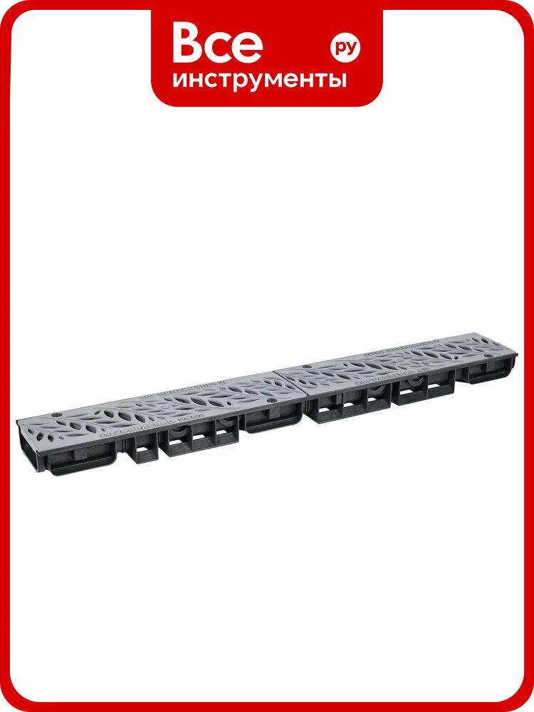 Лоток водоотводный пластиковый AQUADRENAG ЛВП Classic AQD DN100 H58 с решеткой пластиковой серой Q1058-PFGr