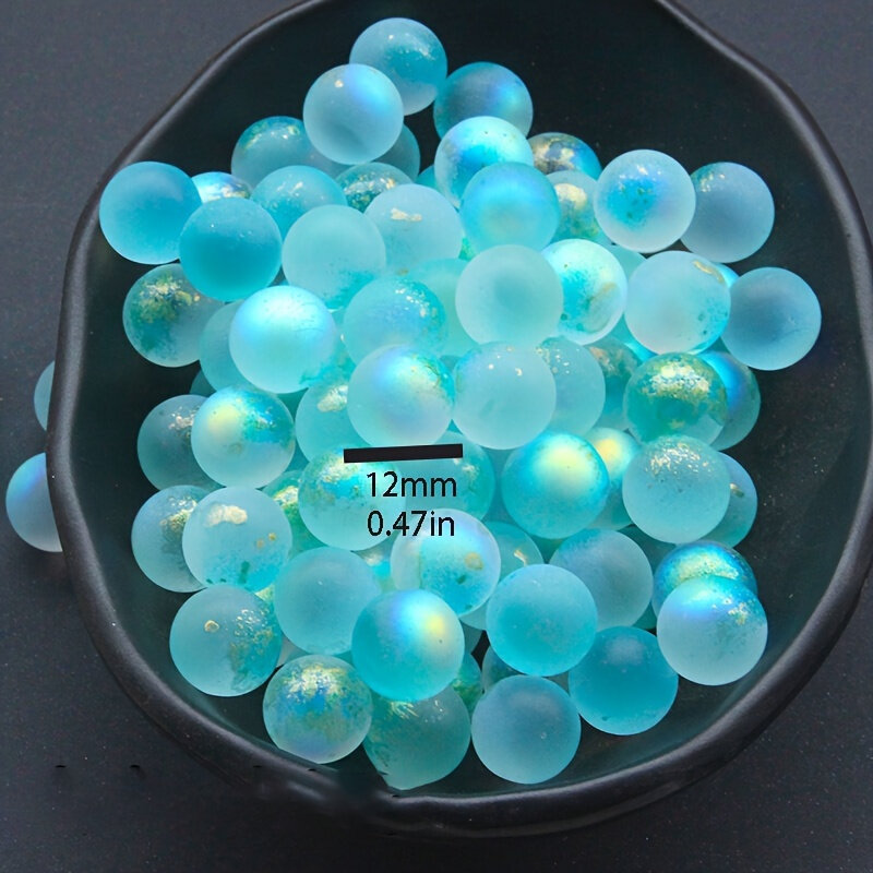 25 шт. Стеклянные шарики Galaxy Starry Sky с золотыми вкраплениями, 1,2 см, голубой цвет