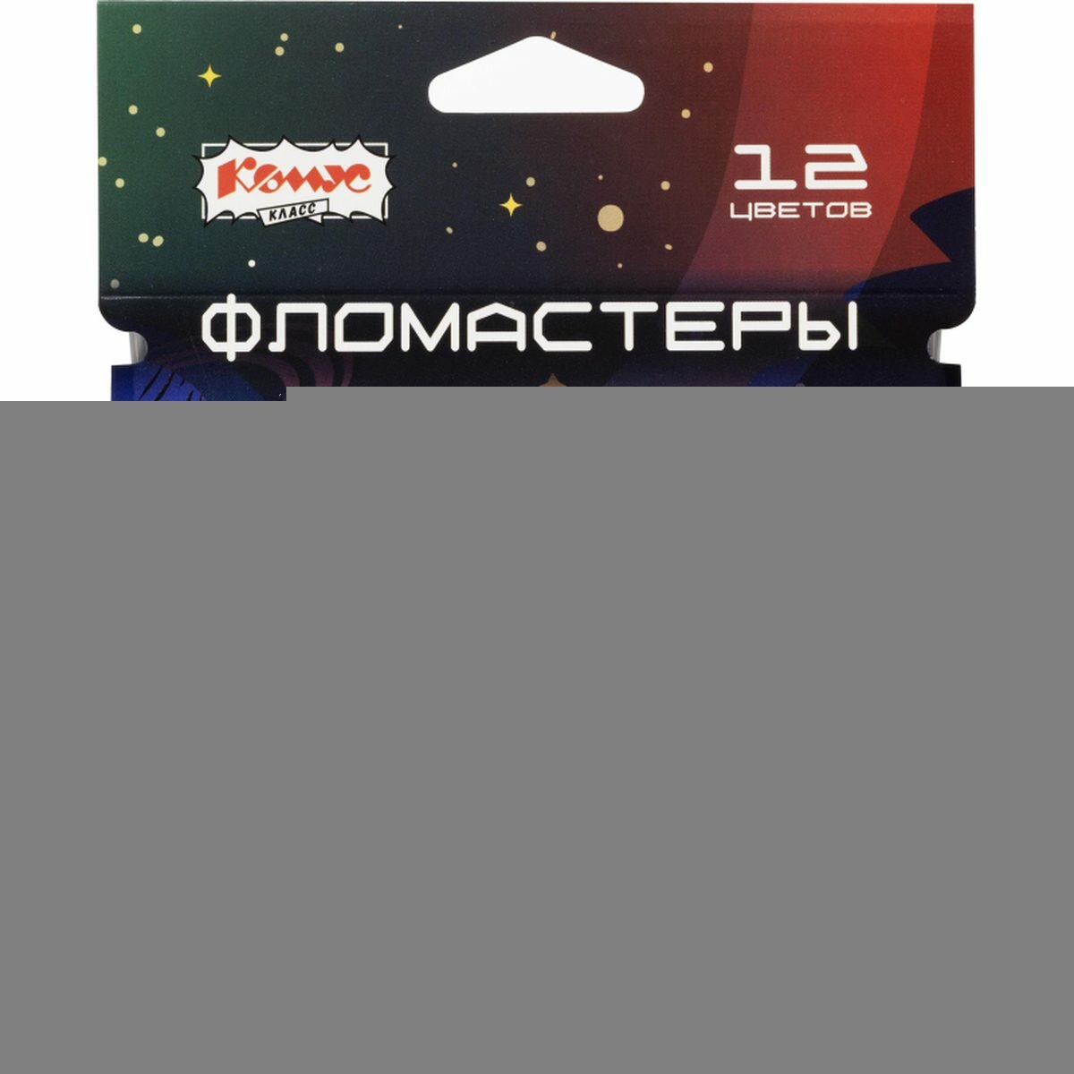 Набор фломастеров 12 цветов Комус Класс Star way (линия 1-3мм, смываемые) картон. уп. (2162243), 28 уп.