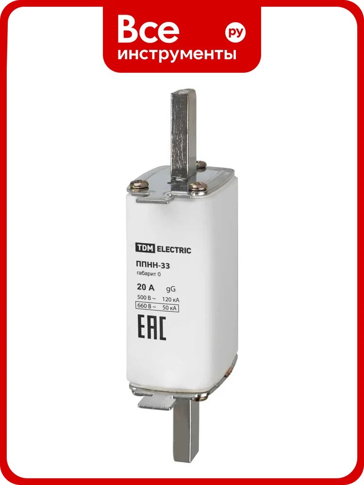 Плавкая вставка TDM ELECTRIC ППНН-33 SQ0713-0082, силовой тип, медные контакты, защита