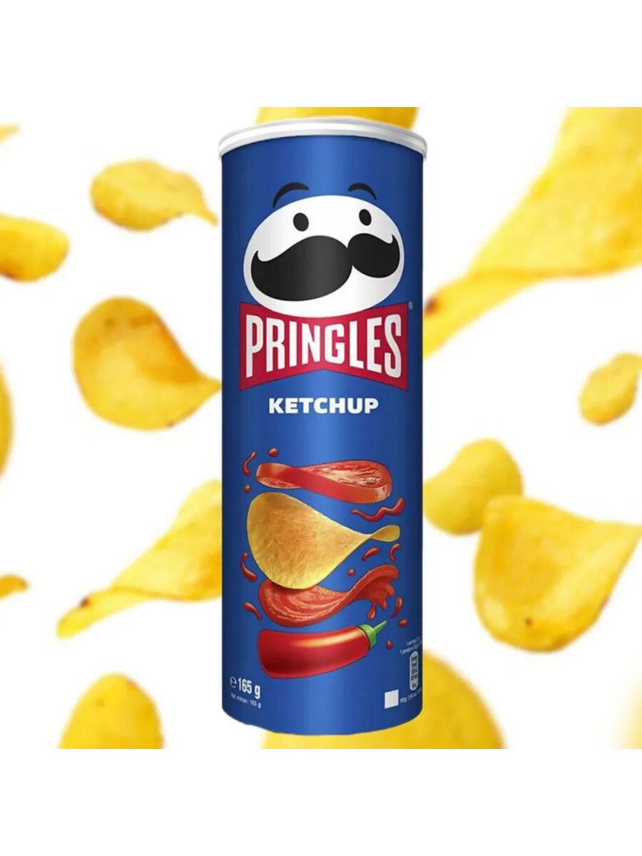 Картофельные чипсы Pringles Ketchup/ Чипсы Принглс Кетчуп, 1 шт. 165 грамм
