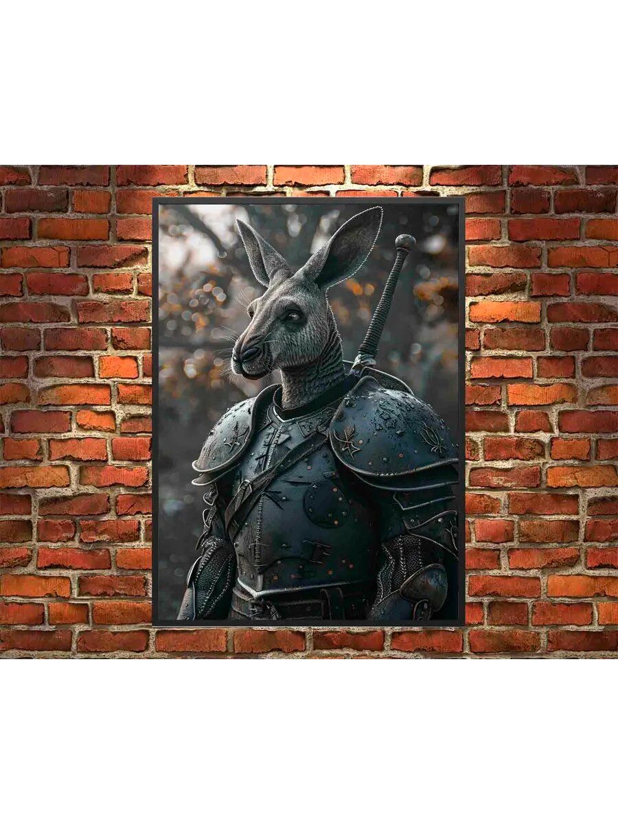 Животное-кенгуру Рыцарь 3, Плакат 30x42см