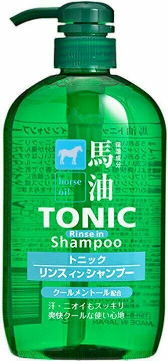 COSME STATION TONIC Шампунь с ополаскивателем освежающий для мужчин - с кератином, лошадиным маслом и ароматом ментола 600 мл . Япония.