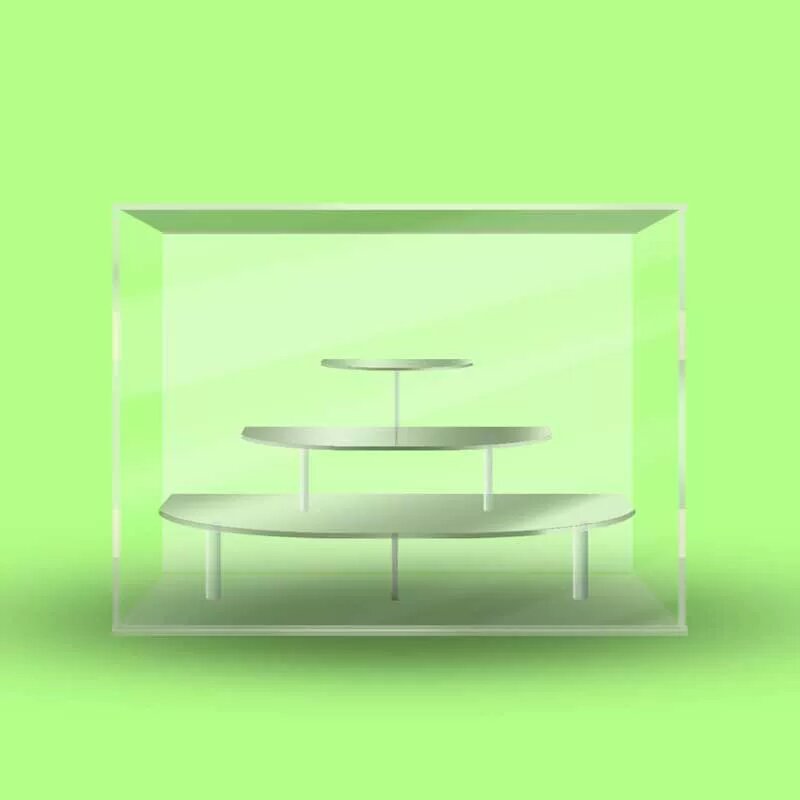POP MART Nyota Seasonal Series Display Box - No Assembly Required, Basic Transparent Material, Cake Layer Step Design,