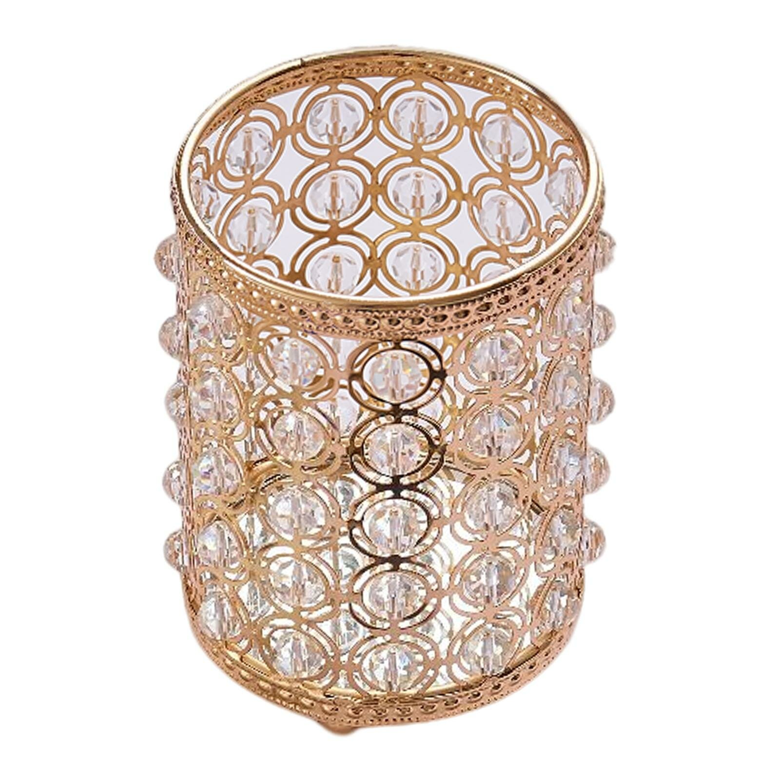 Металлический держатель для косметических кистей Crystal Cosmetic Brush Holder Organizer L