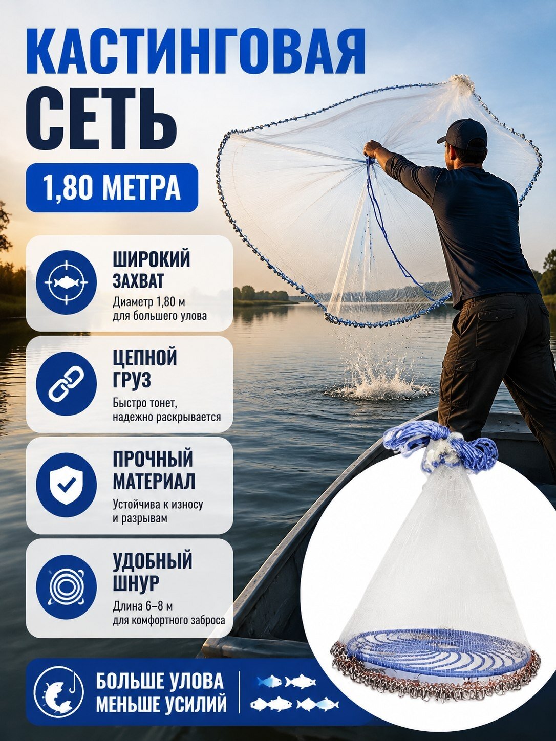 Кастинговая сеть 1.8 метра