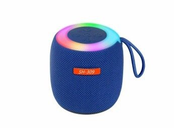 Мини беспроводной Bluetooth-колонка с цветной подсветкой, усиленным басом, модель 309, синий