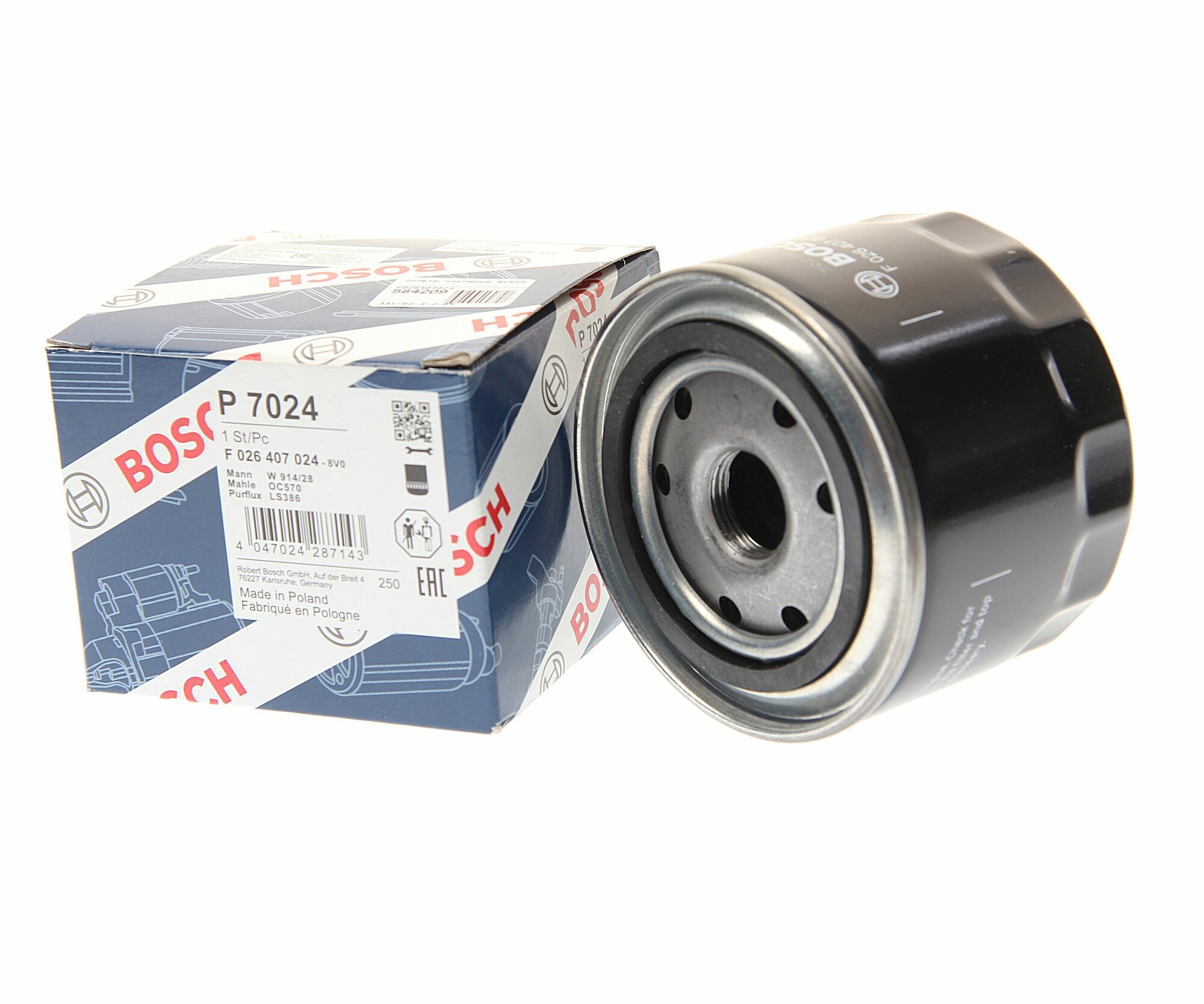 Фильтр масляный FIAT Ducato BOSCH / Арт. F026407024