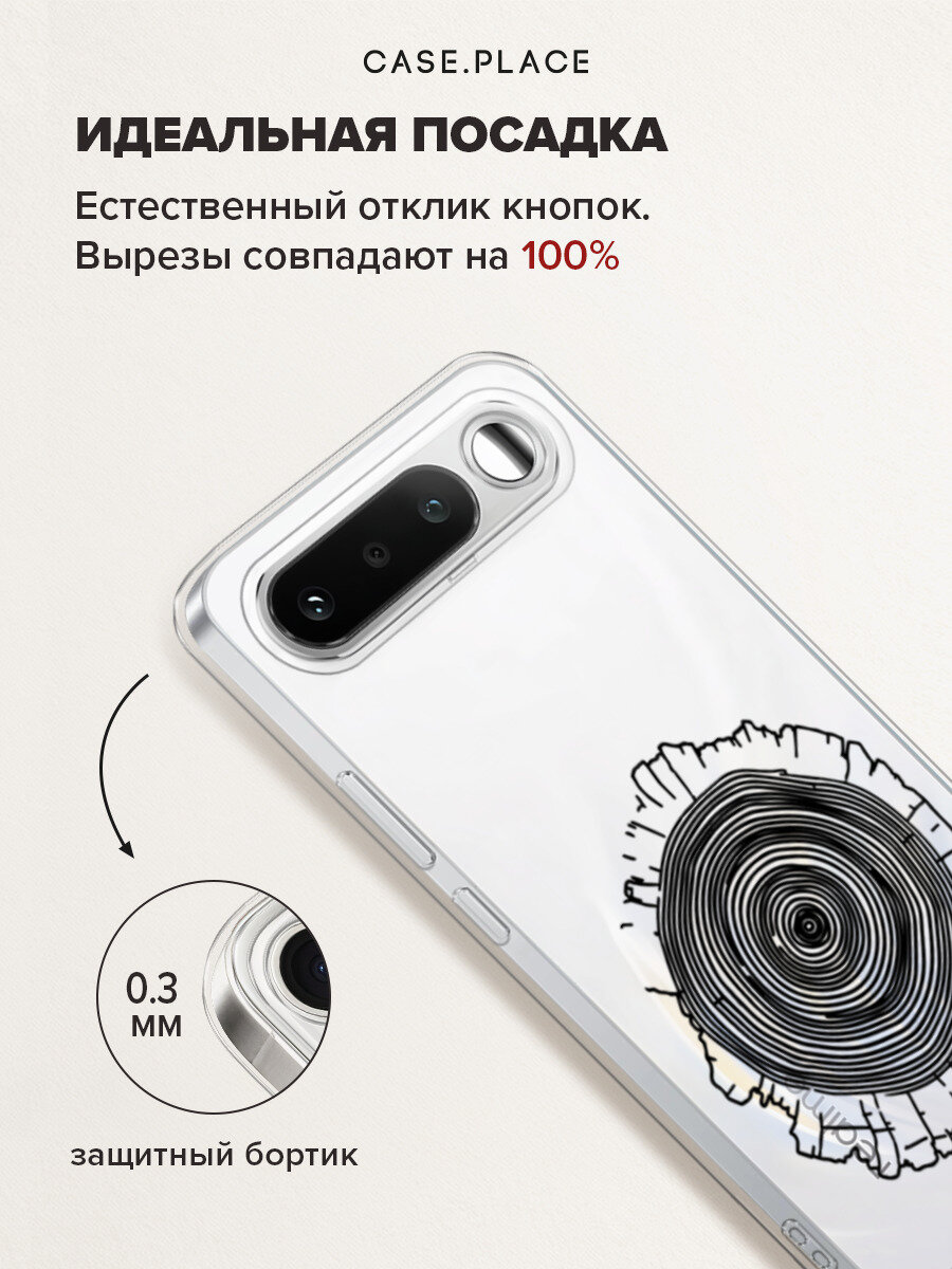 Силиконовый чехол на Realme 16 / Реалми 16 с принтом Белый спил дерева — фото 1