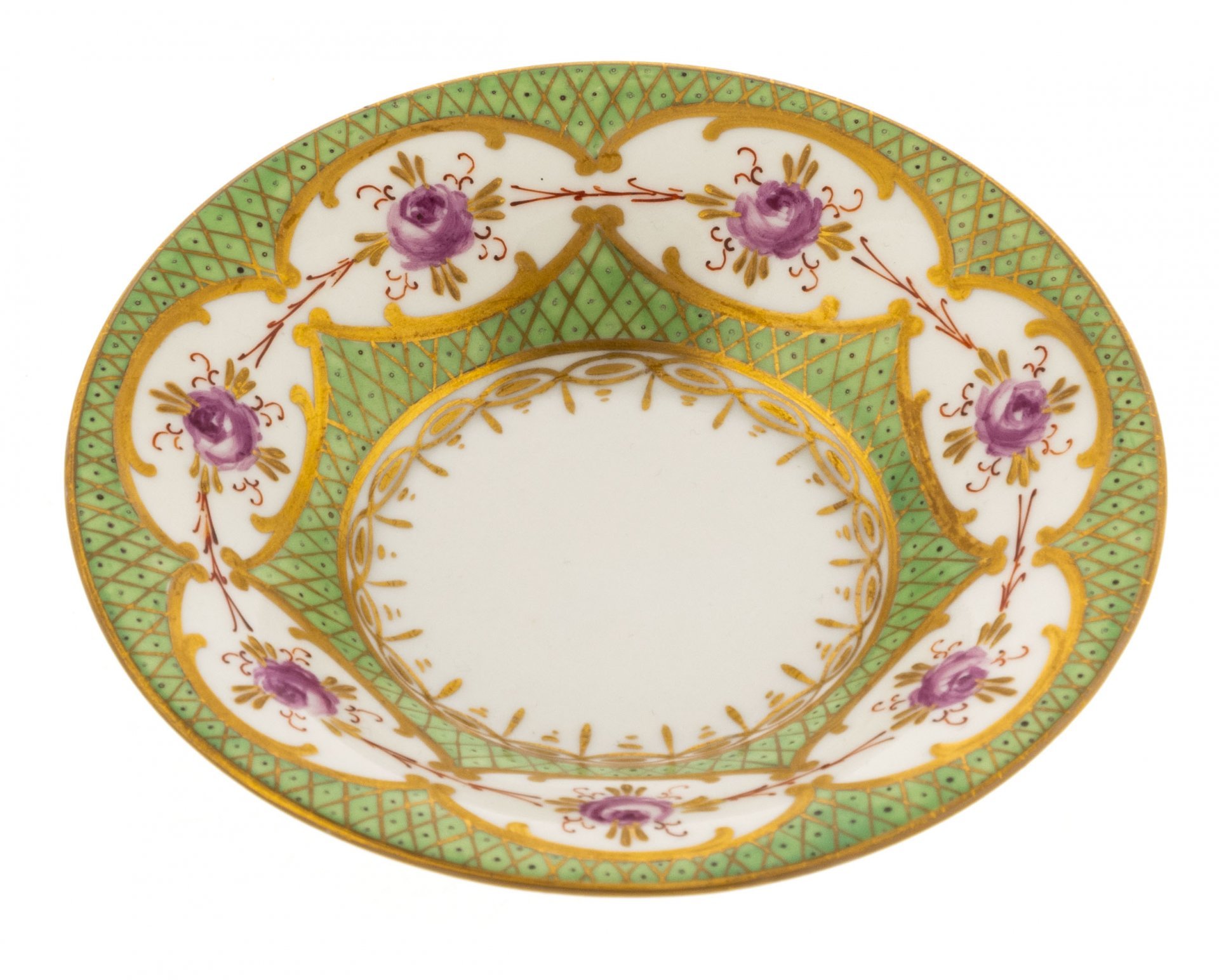 Блюдце с живописным декором, Dresden Handmalerei, фарфор, Германия, 1880-1910 гг.