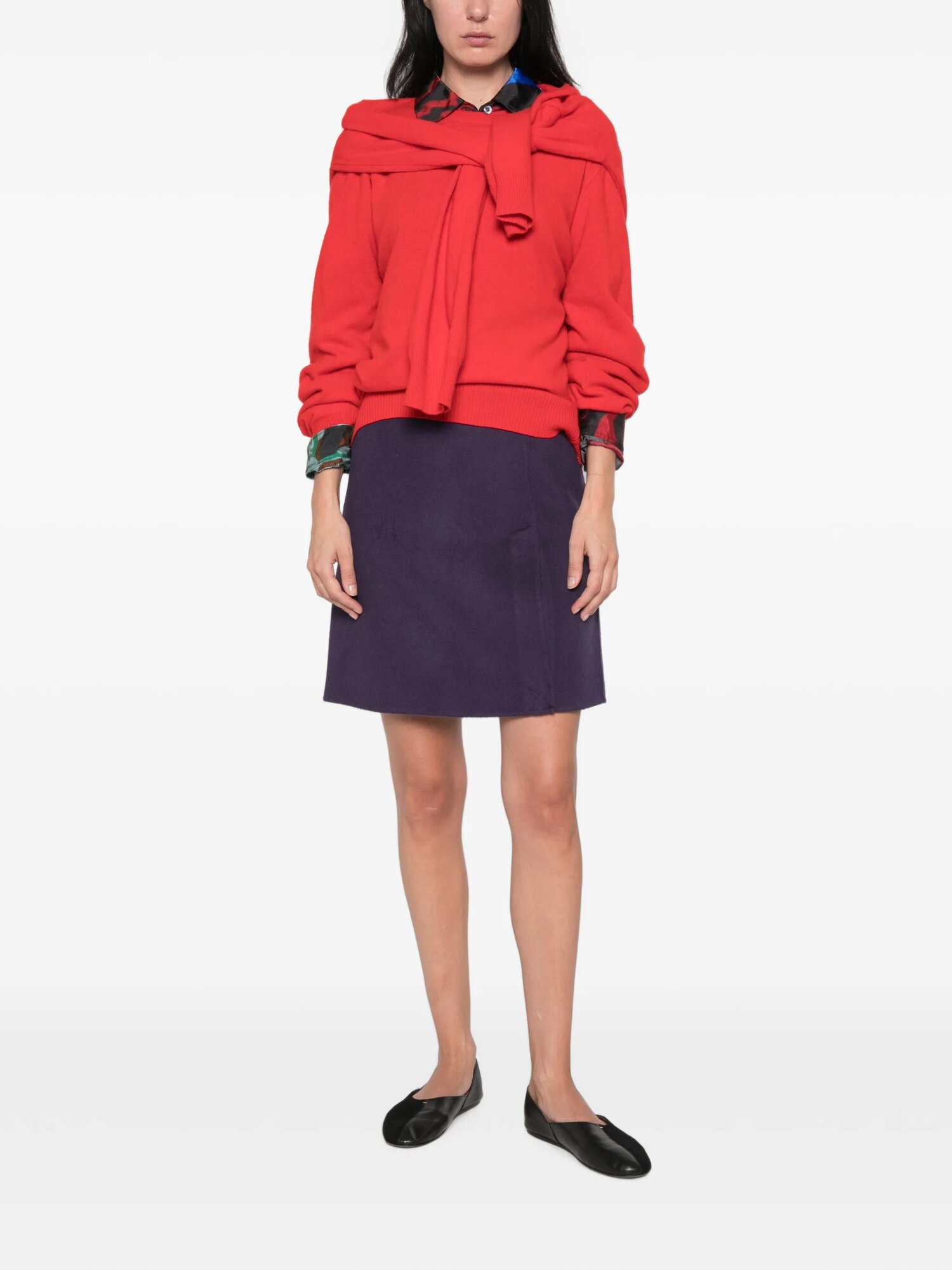 Юбка P.A.R.O.S.H. Wrap-style mini skirt, размер 42, фиолетовый — фото 1